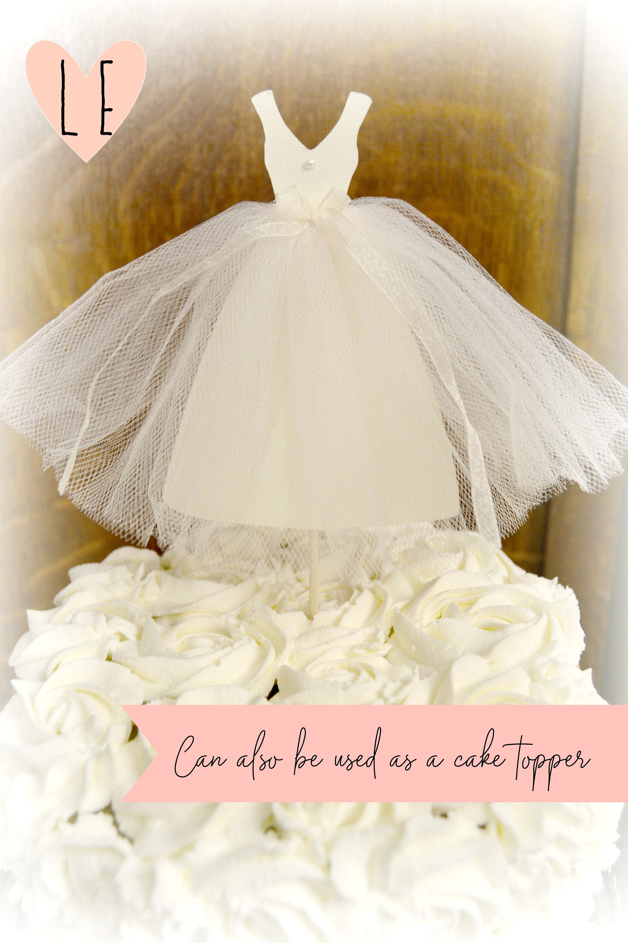 Wedding Dress Cake Topper Bridal Shower Centerpiece - Etsy