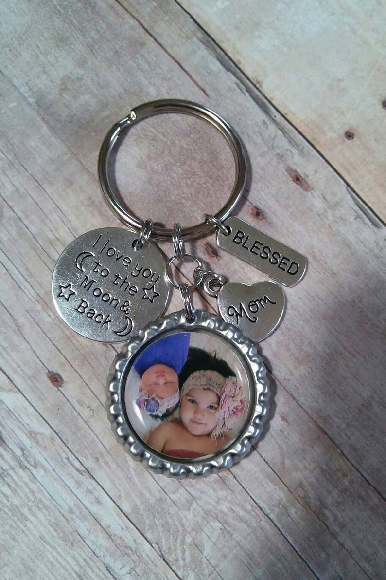 Mom Keychain - Mom of Girls Gift - Custom Photo Keyring - Custom Mom ...