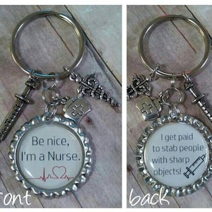 Fun Nurse Gift - Nurse Keychain - RN Gift - Gift for Nurse - Custom ...