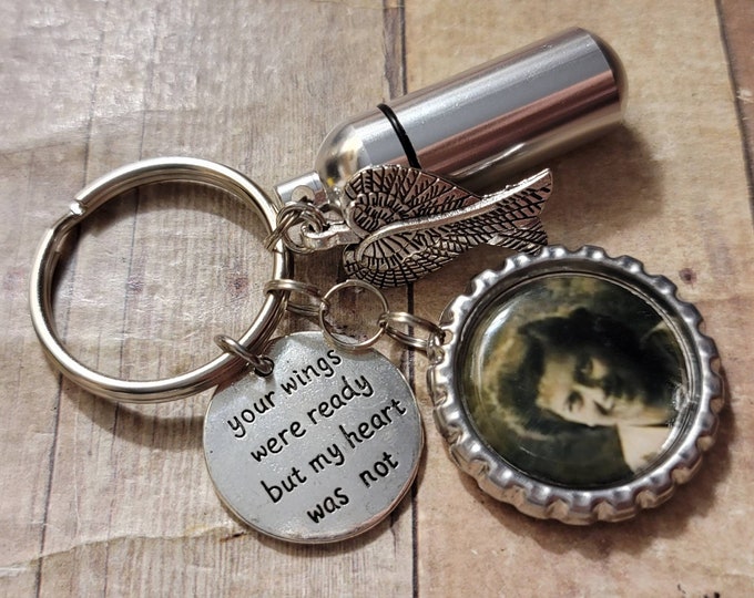 Urn Keychain Cremation Keychain Memorial Keychain Memorial Gift Photo ...