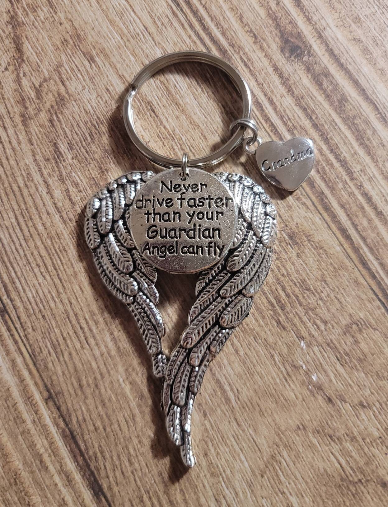 Guardian Angel Memorial Keychain Memorial Charm Memorial - Etsy