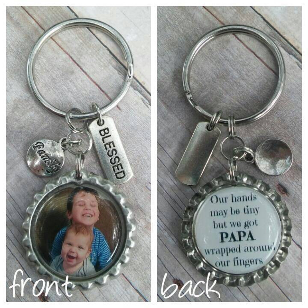 Papa Keychain - Gift for Papa - Custom Photo Keyring - Personalized ...