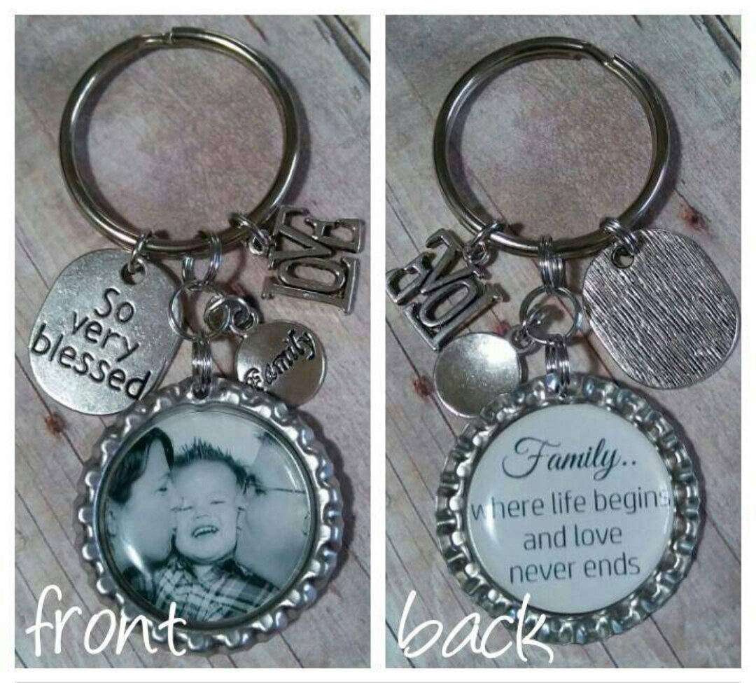 Family Keychain - Custom Photo Keyring - Gift for Him - Gift for Her ...