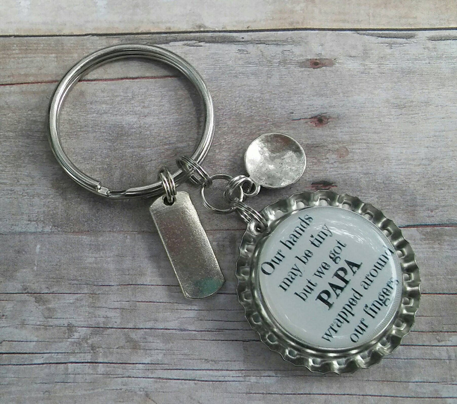 Papa Keychain Gift for Papa Custom Photo Keyring | Etsy