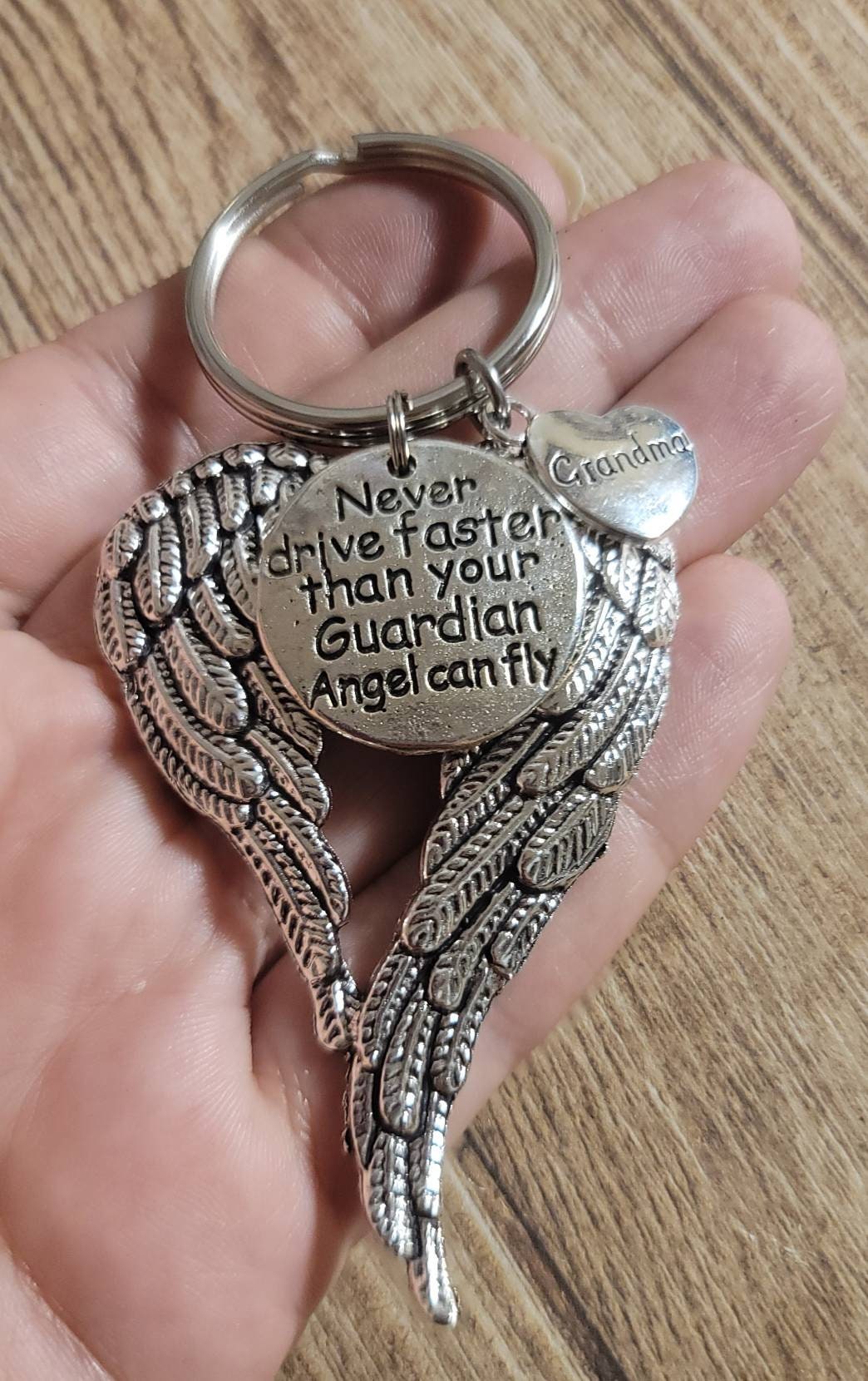 Guardian Angel Memorial Keychain Memorial Charm Memorial - Etsy
