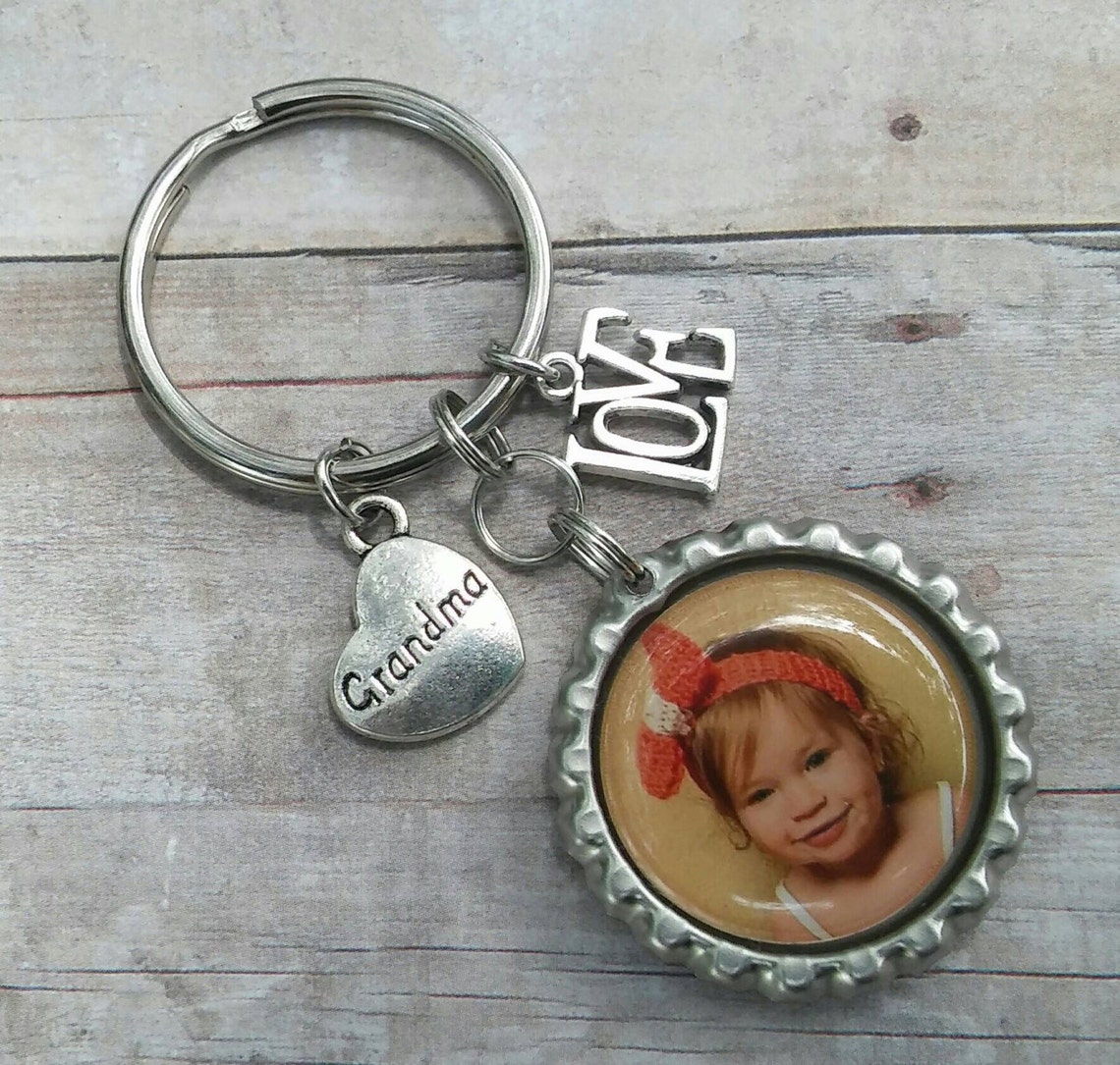 Grandma Keychain Gift for Grandma Custom Photo Keyring - Etsy