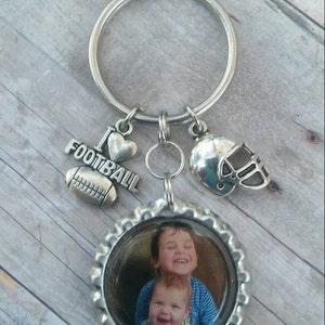 Dad Keychain - Football Dad - Custom Photo Keyring - Personalized Gift ...