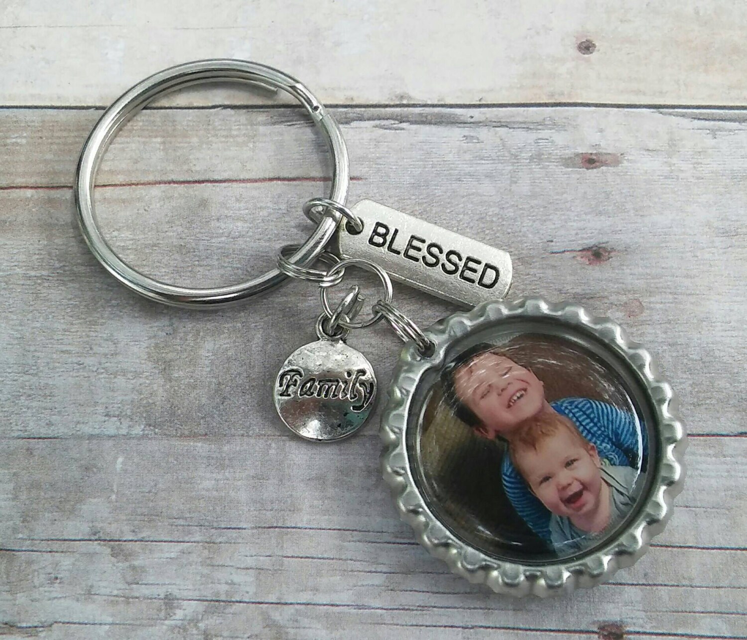 Papa Keychain Gift for Papa Custom Photo Keyring | Etsy