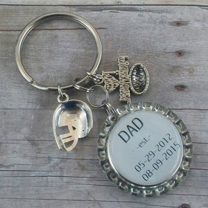 Dad Keychain - Football Dad - Custom Photo Keyring - Personalized Gift ...