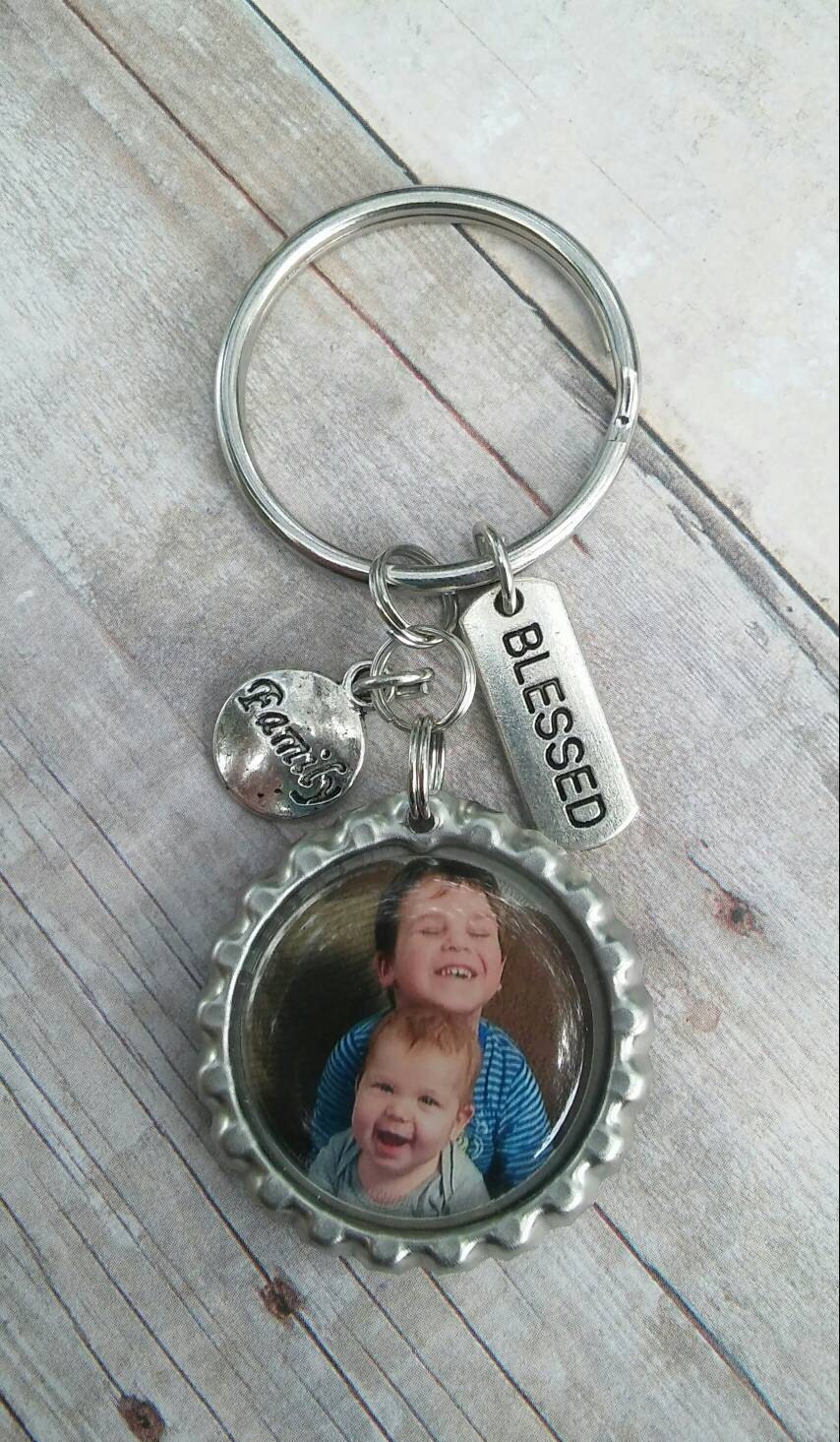 Papa Keychain Gift for Papa Custom Photo Keyring | Etsy
