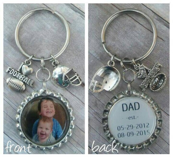 Dad Keychain Football Dad Custom Photo Keyring | Etsy