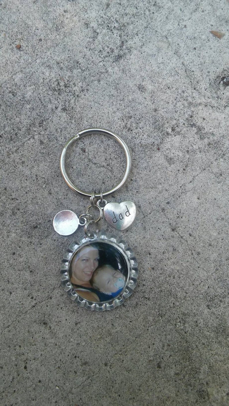Dad Photo Keychain Dad Keychain Photo Gift Picture | Etsy