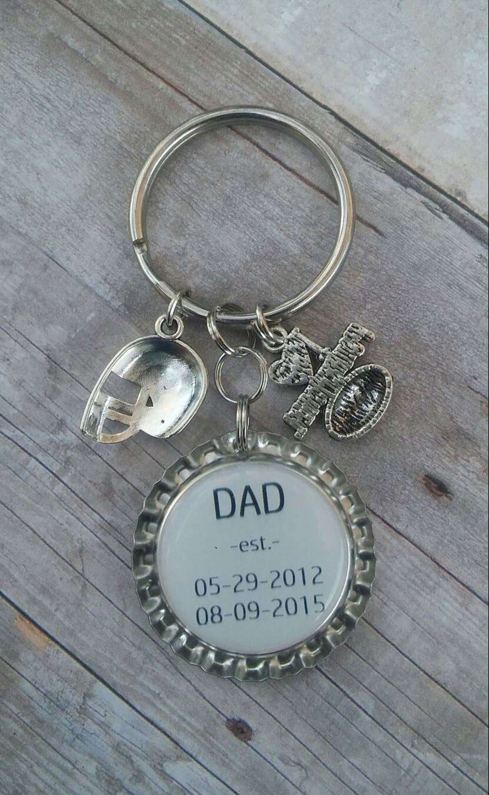 Dad Keychain Football Dad Custom Photo Keyring | Etsy
