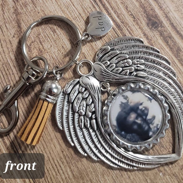 Angel Wings Photo Keychain - Etsy