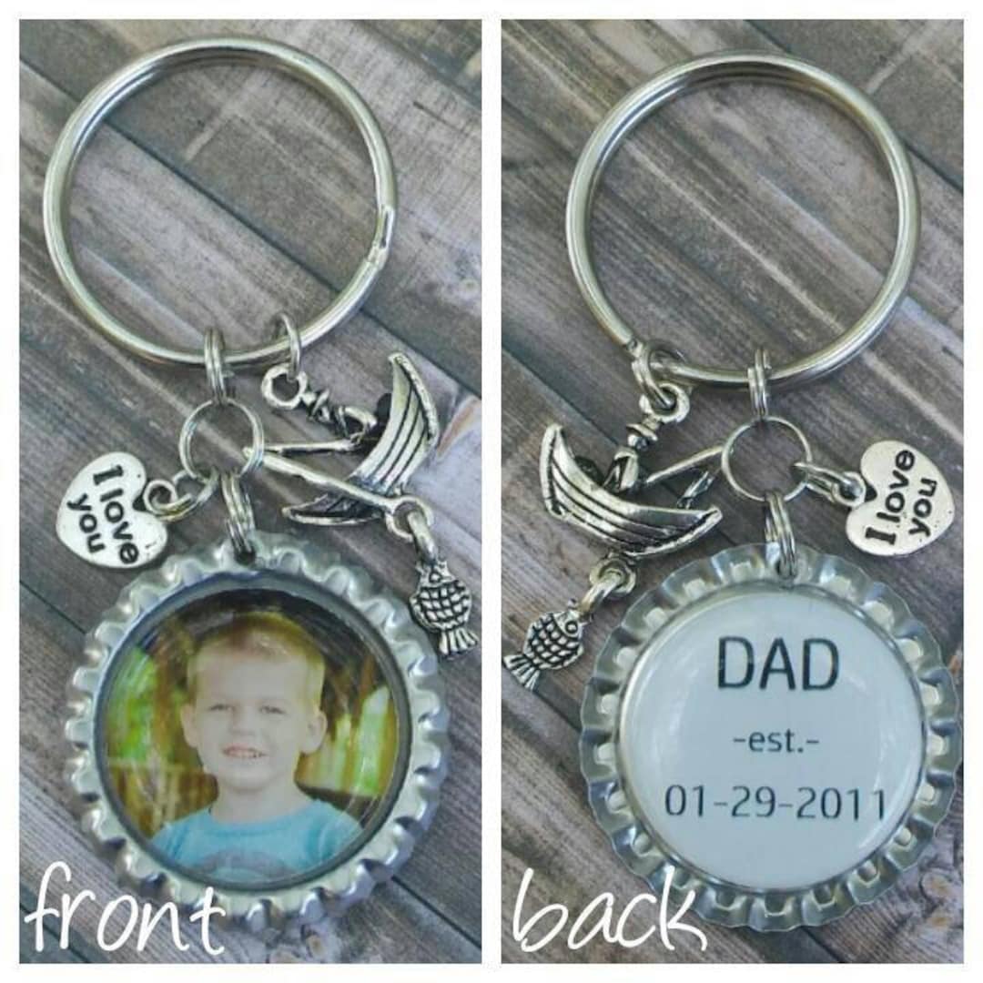 Dad Keychain - Photo Keychain - Custom Keyring - Custom Photo Gift ...