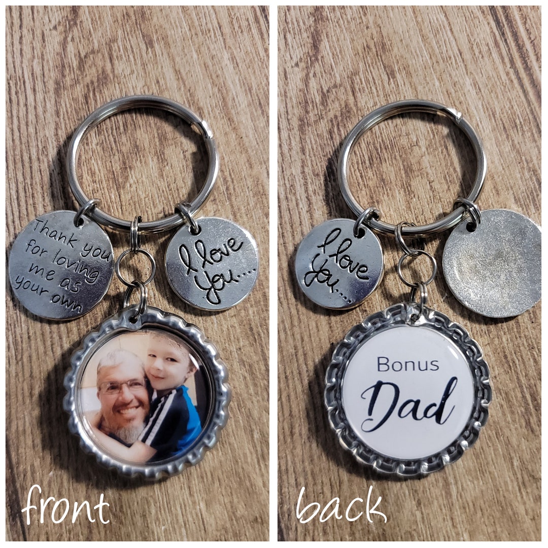 Bonus Dad Keychain - Bonus Mom Keychain - Step Parent Gift - Custom ...