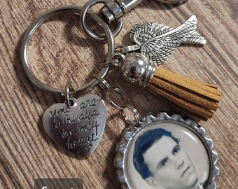 Remembrance Keychain Memorial Gift Memorial Keyring Photo Memorial Gift ...