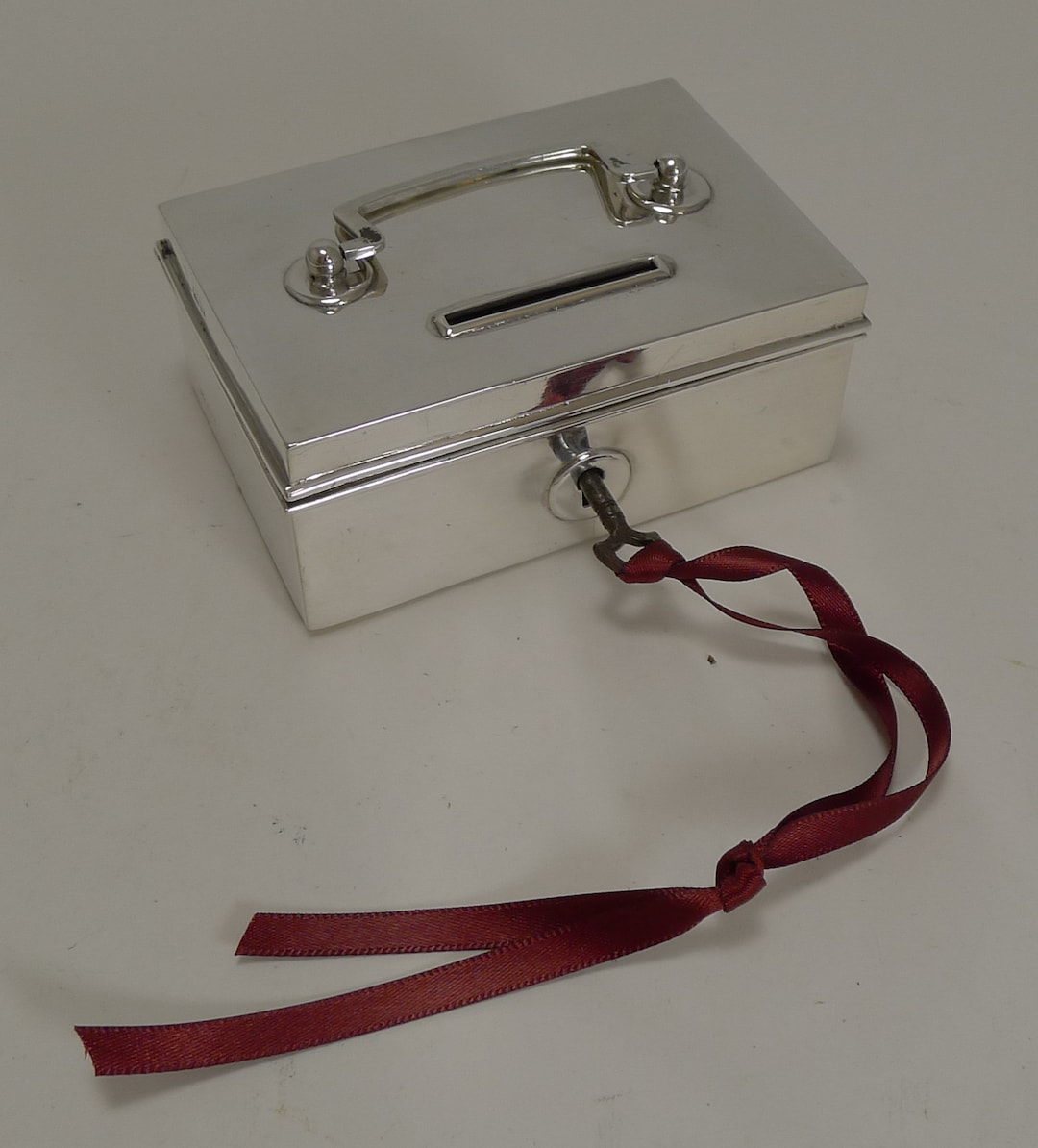 Rare Novelty English Sterling Silver Money Box / Bank Miniature Cash ...