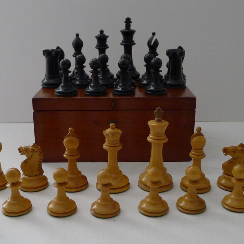 Antique Chess Set - Etsy
