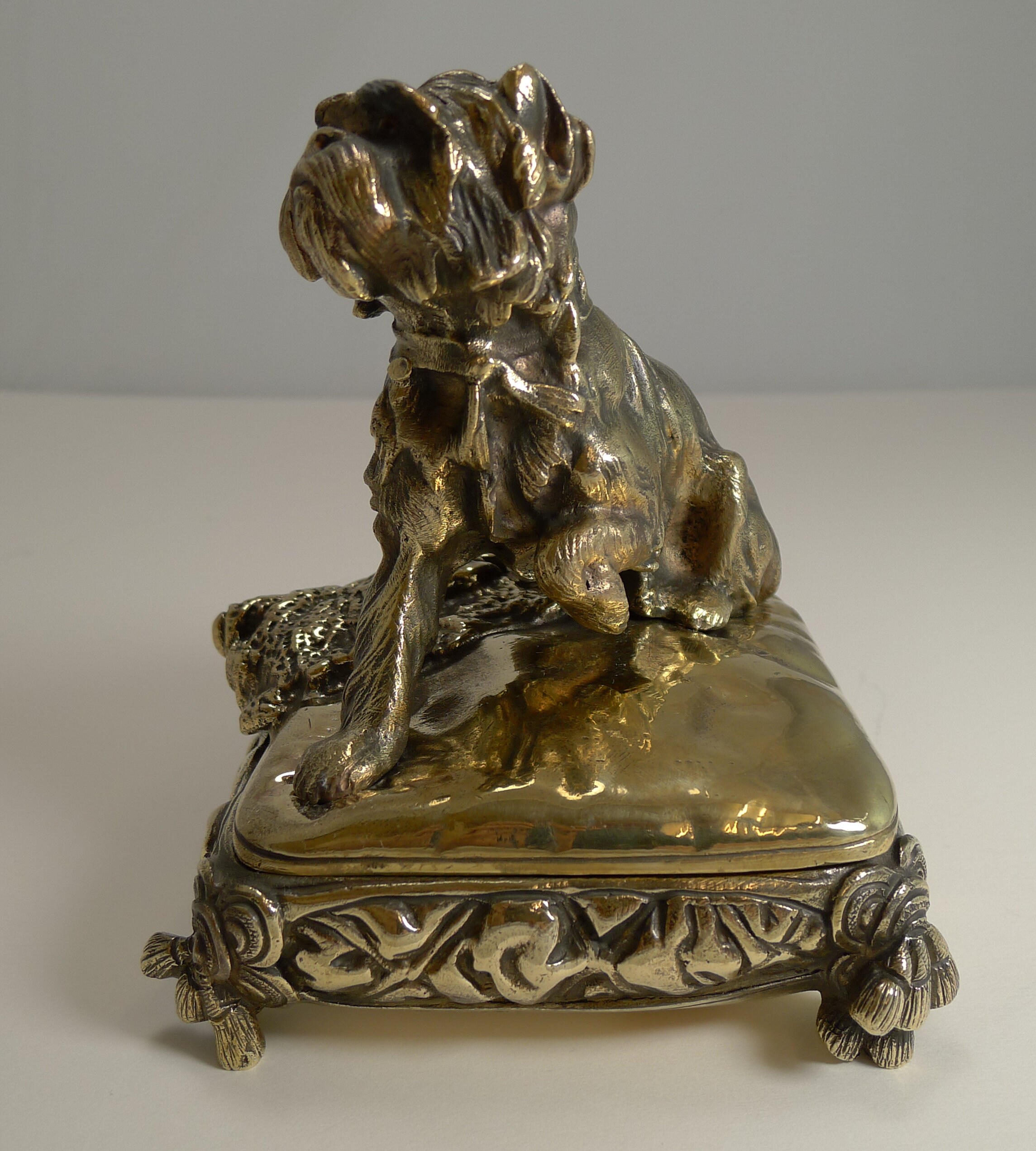Magnificent Antique English Brass / Bronze Dog Jewelry Box C.1880 - Etsy