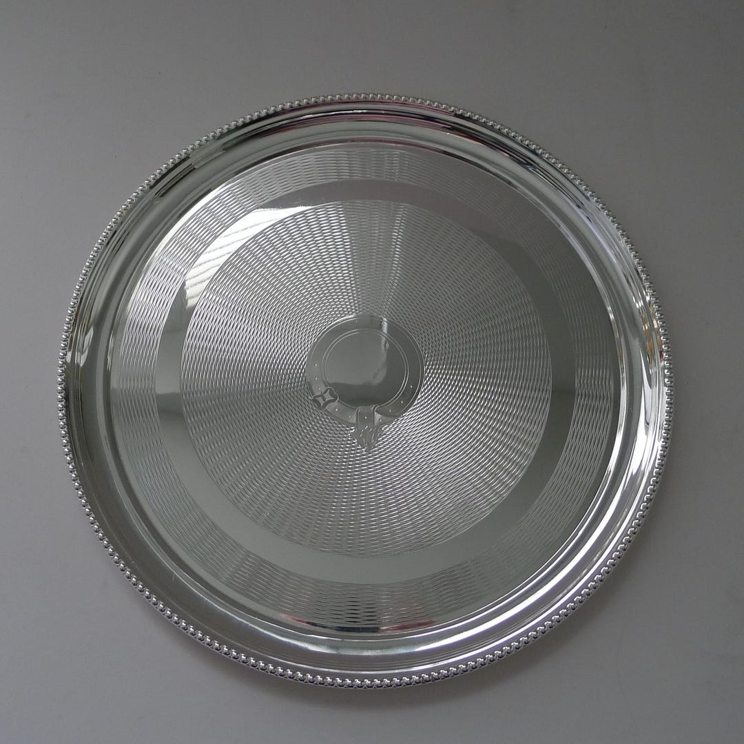 Silver Plated Circular Cocktail Tray by Walker & Hall C.1900 - Etsy