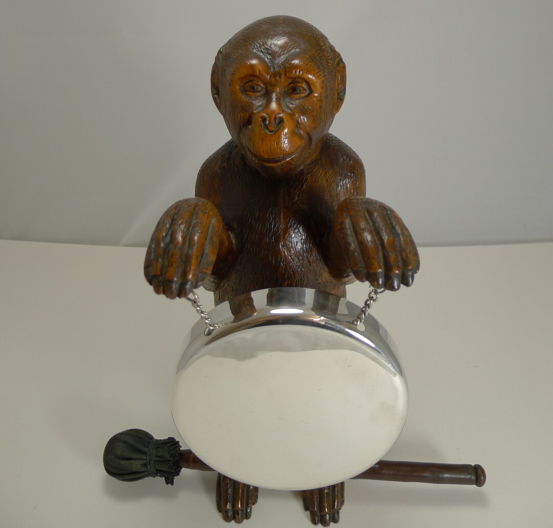 Magnificent Carved Black Forest Monkey Gong C.1890 - Etsy