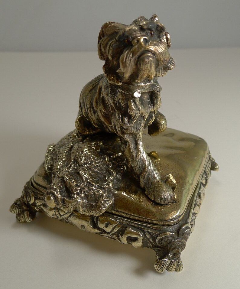 Magnificent Antique English Brass / Bronze Dog Jewelry Box C.1880 - Etsy