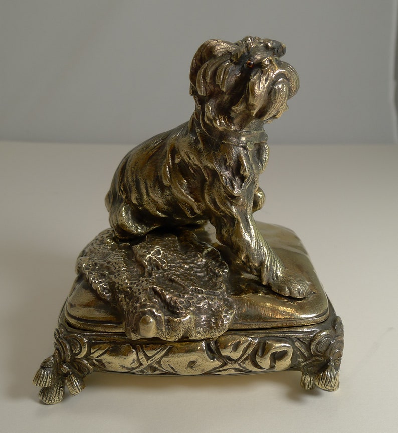 Magnificent Antique English Brass / Bronze Dog Jewelry Box C.1880 - Etsy