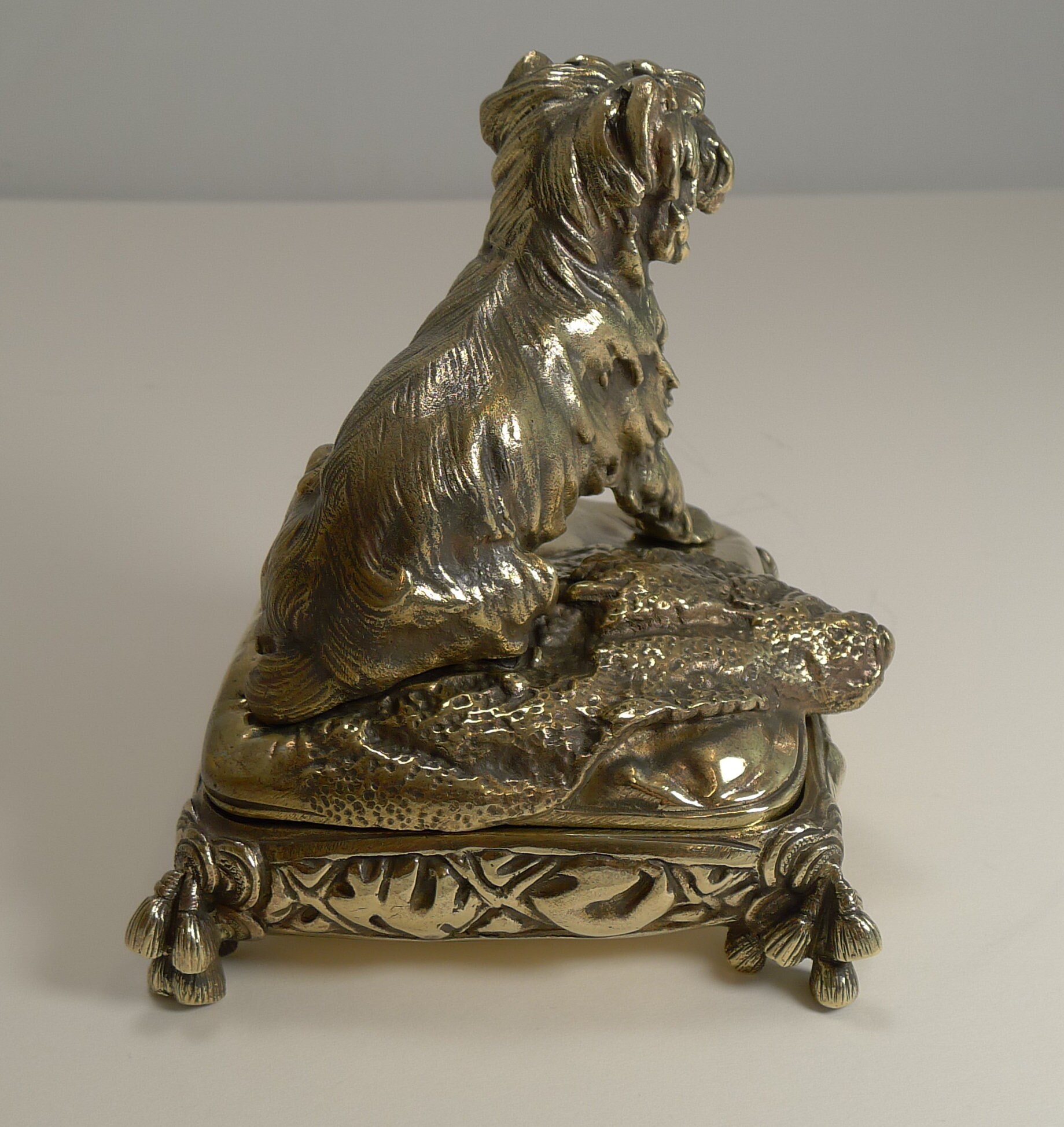 Magnificent Antique English Brass / Bronze Dog Jewelry Box C.1880 - Etsy