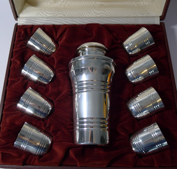 Cased French Art Deco Cocktail Shaker Set by St. Medard Paris | Etsy