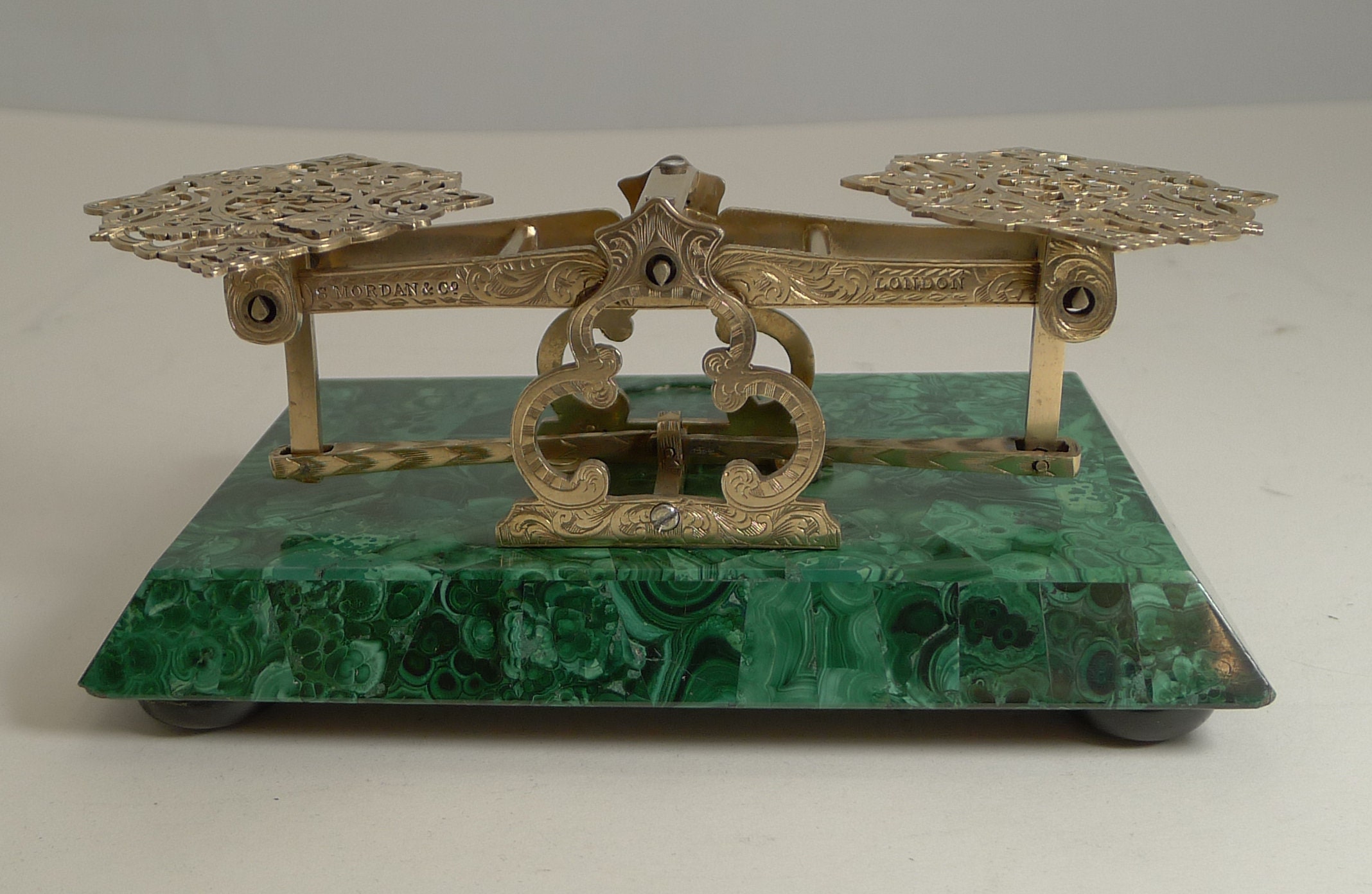 Fine Antique English Letter / Postal Scale in Malachite by | Etsy