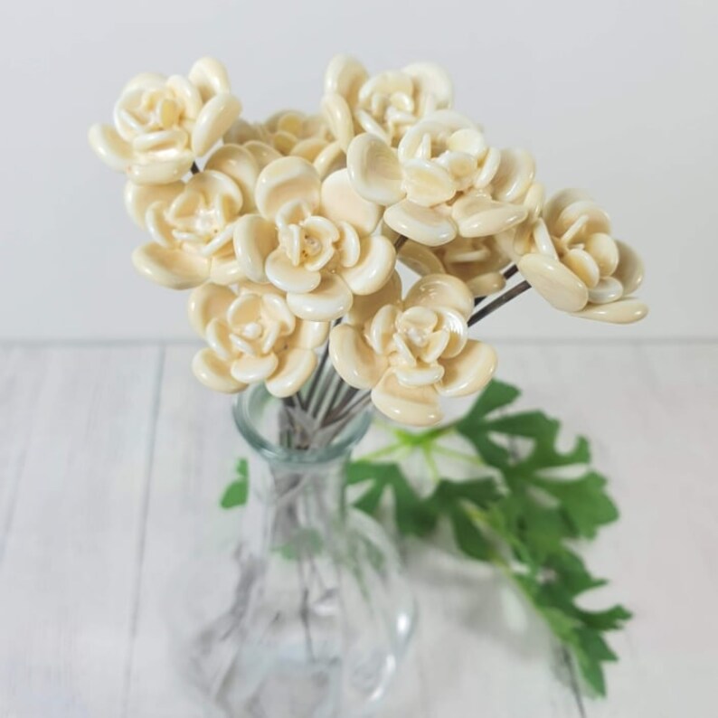 Glass Roses Bouquet Glass Flower Bouquet Handmade Glass | Etsy