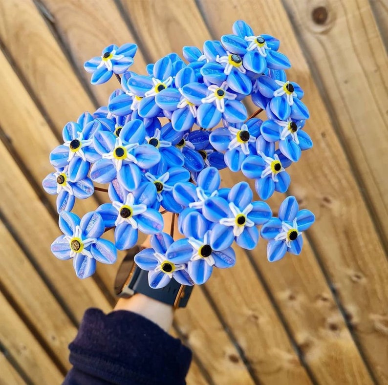 Individual Forget Me Not Glass Stems - Etsy UK