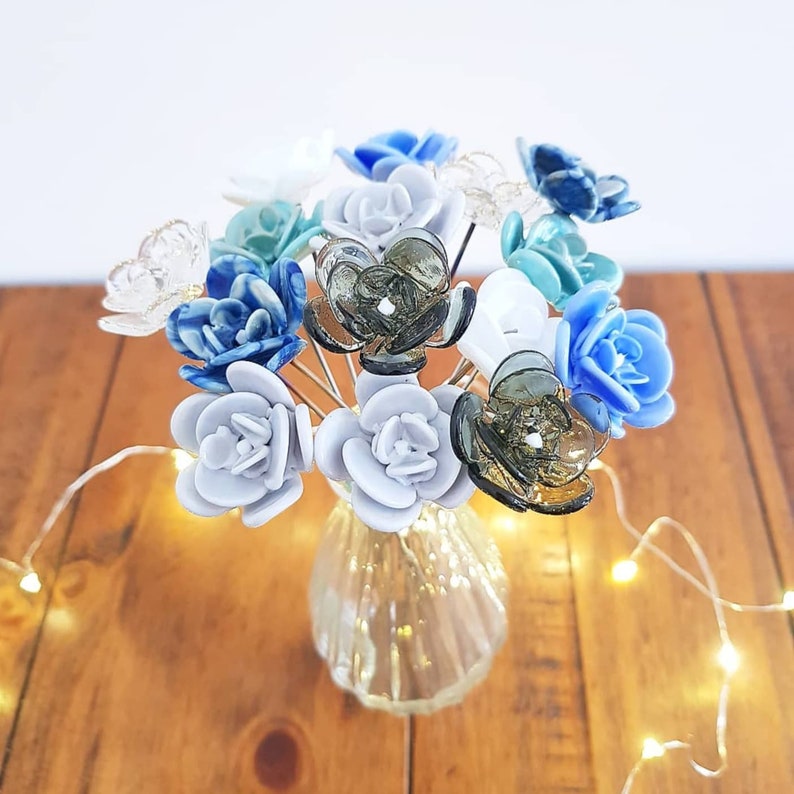 Glass Roses Glass Flowers Flower Bouquet Rose Gifts | Etsy