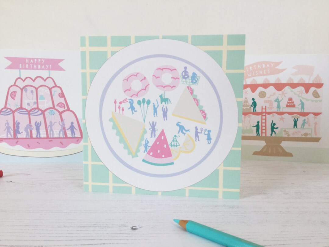 Cute Birthday Card, Pastel Birthday Card, Occassion Card, Party Card ...