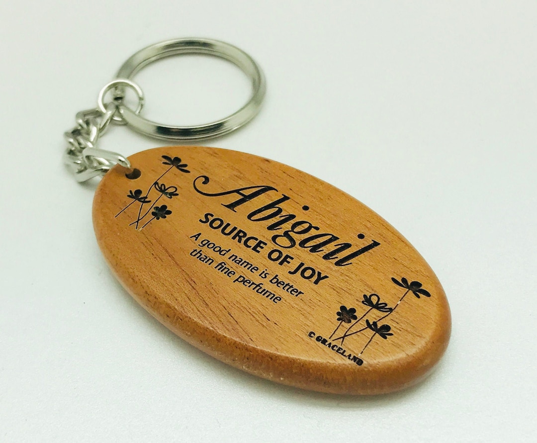 LNO1 | Names A-daryl | Oval Solid Mahogany Wood Christian Name Keychain ...