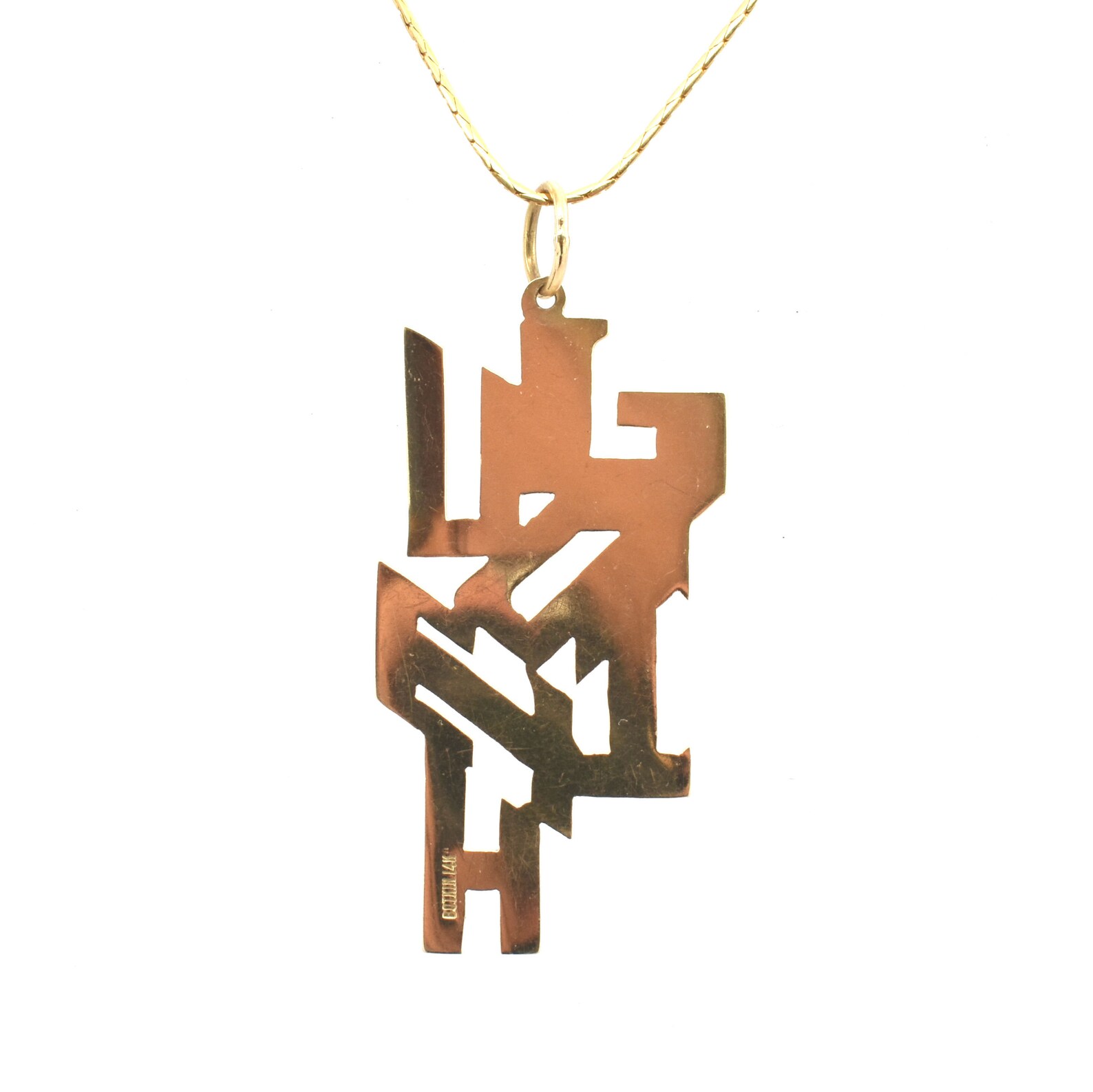 Estate JUDITH Charm Vintage 14K Solid Yellow Gold Name Pendant Holiday ...