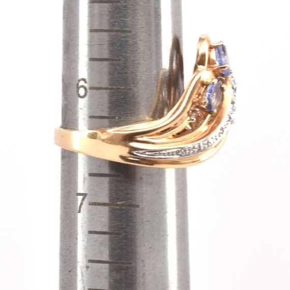 14K Solid Yellow Gold Natural Tanzanite Diamonds Ring… - Gem
