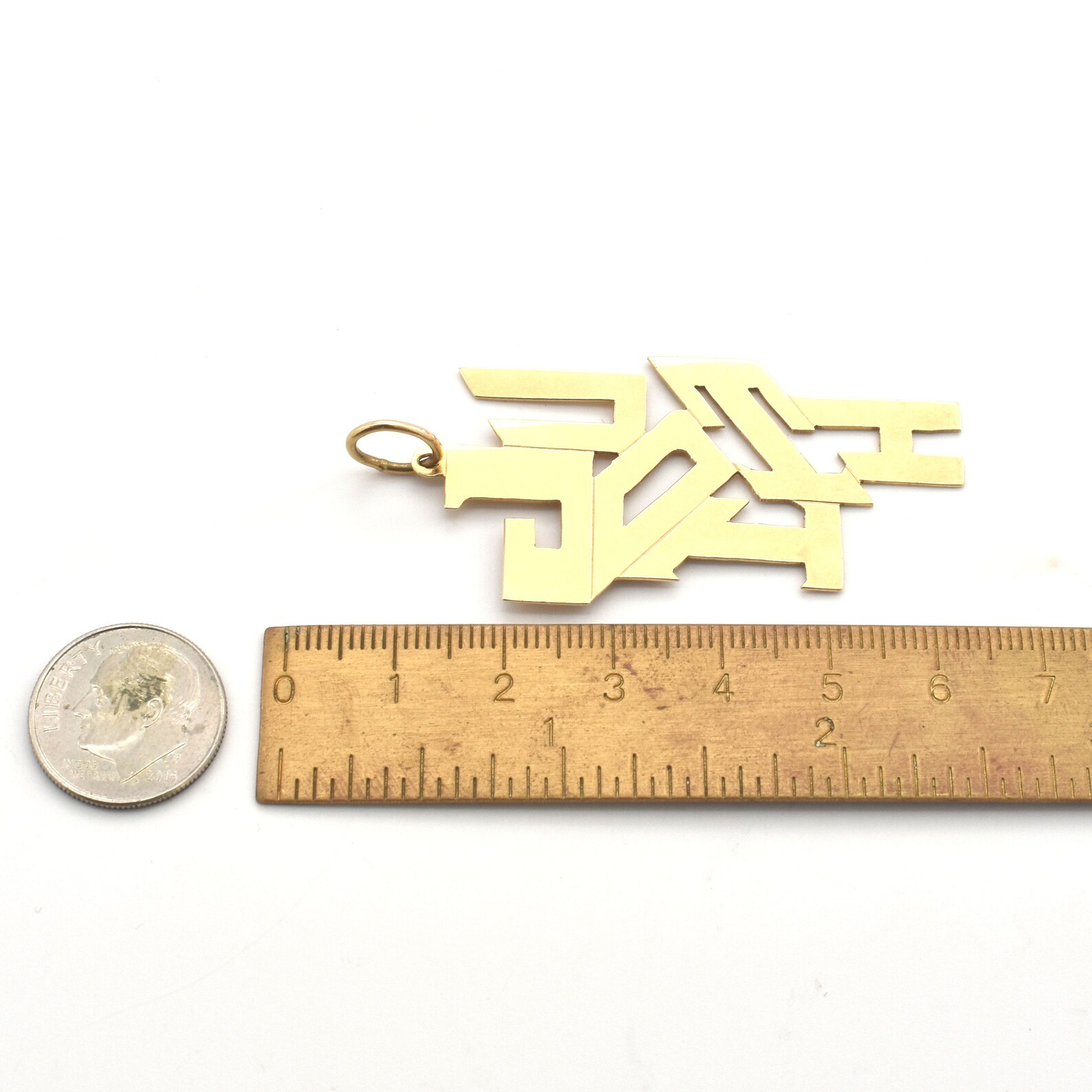 Estate JUDITH Charm Vintage 14K Solid Yellow Gold Name Pendant Holiday ...