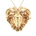 Estate Ram Pendant Vintage 14K Solid Yellow Gold Natural Diamonds ...