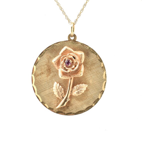 Estate Gold Charm Vintage 14K Solid Yellow Gold Natural Pink | Etsy