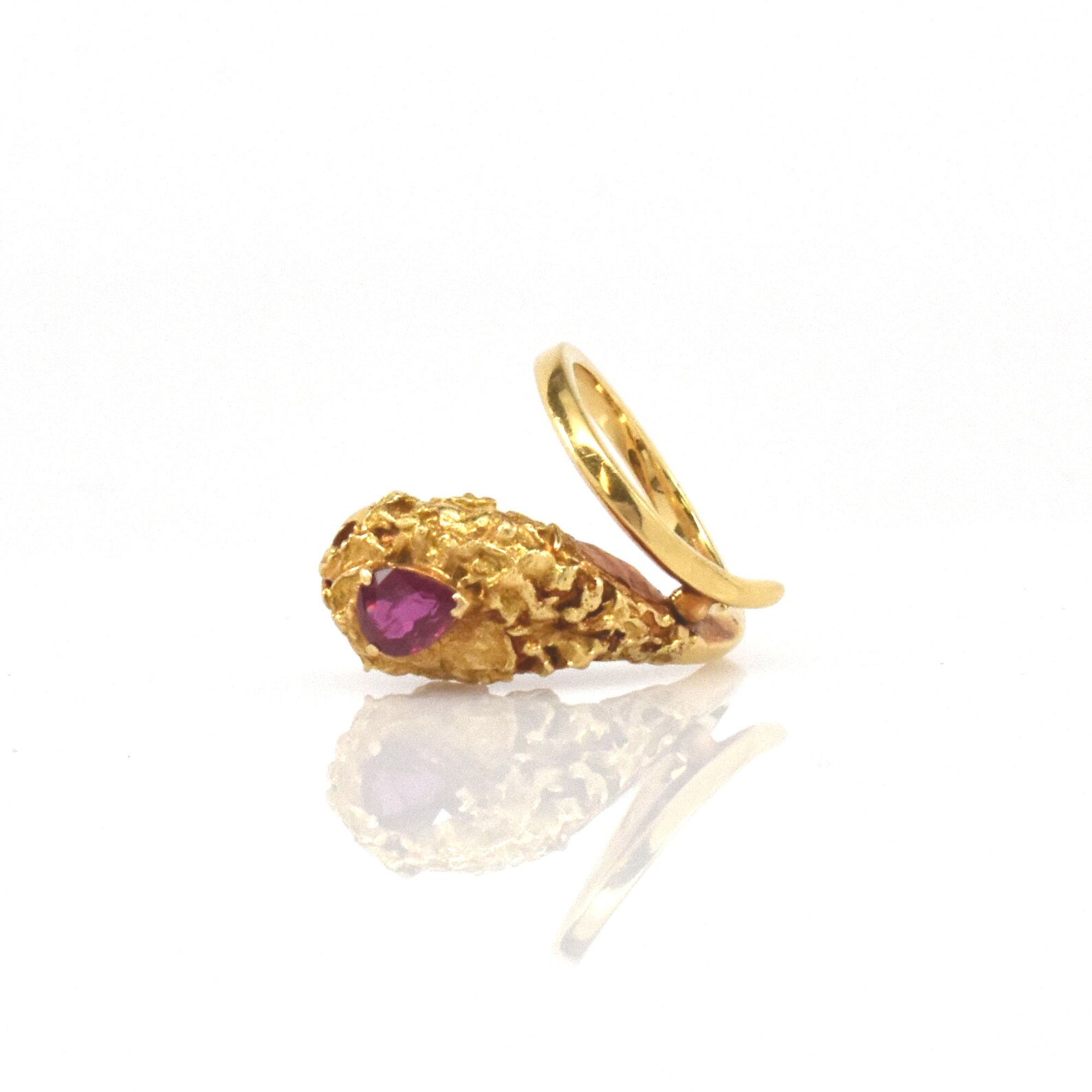 Estate Ruby Ring Vintage 18K Solid Yellow Gold Natural Ruby - Etsy
