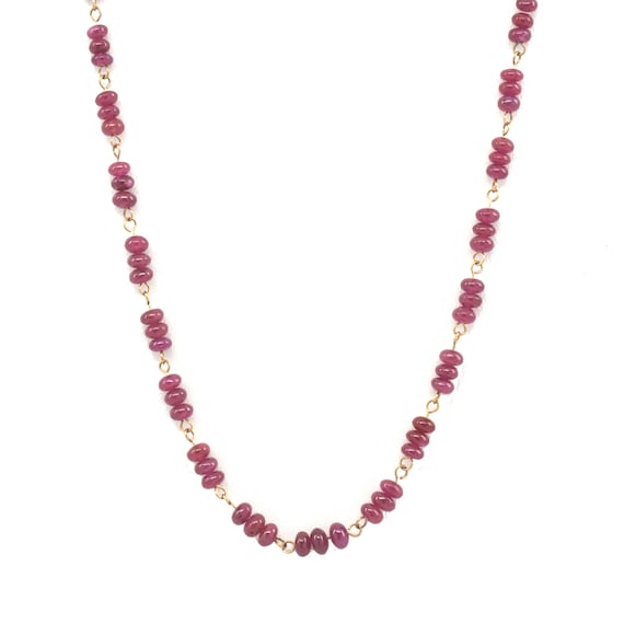 Estate Ruby Necklace 14K Solid Yellow Gold Natural Rubies | Etsy