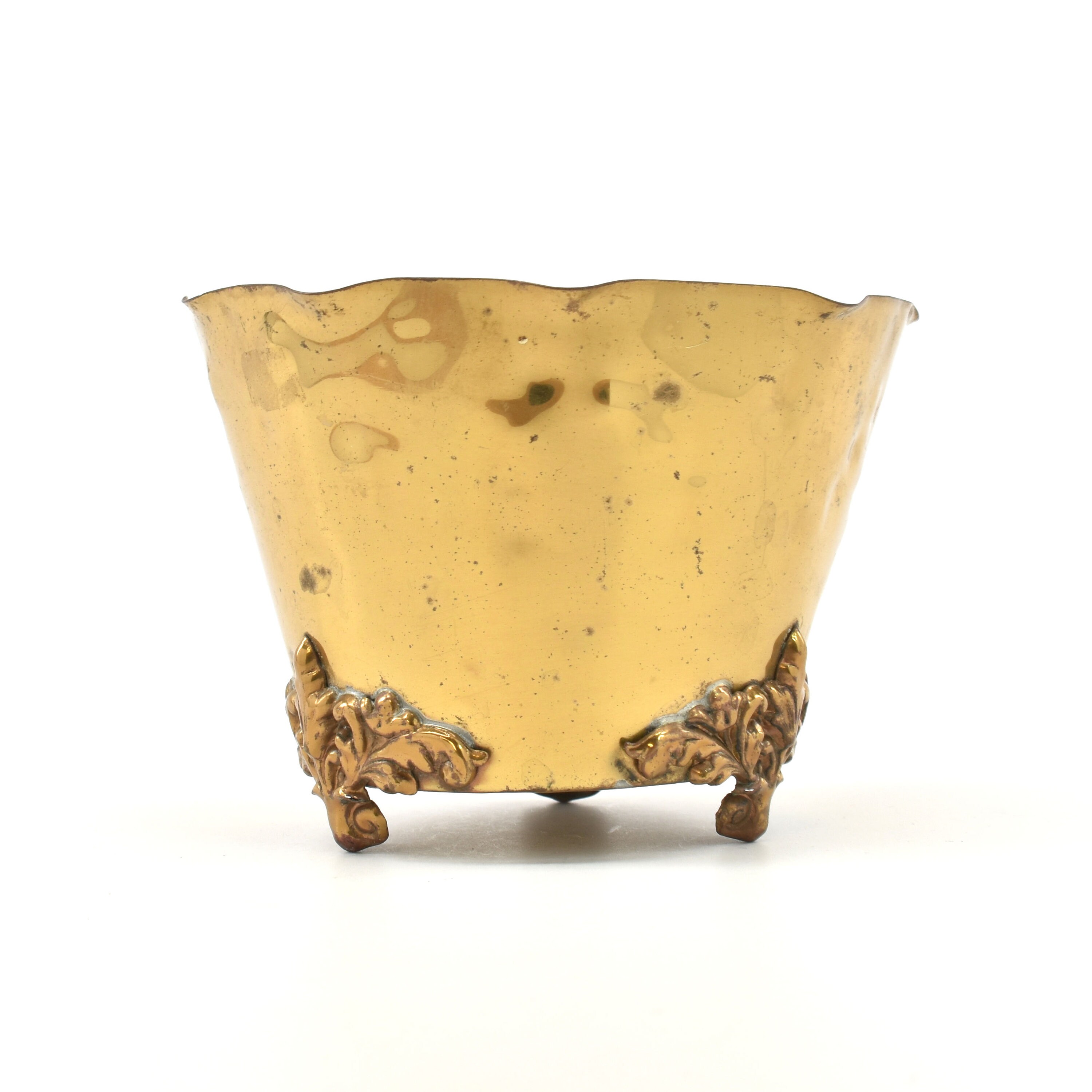 Estate Brass Planter Vintage Colonial Virginia Hand Made Hampton VA Wedding