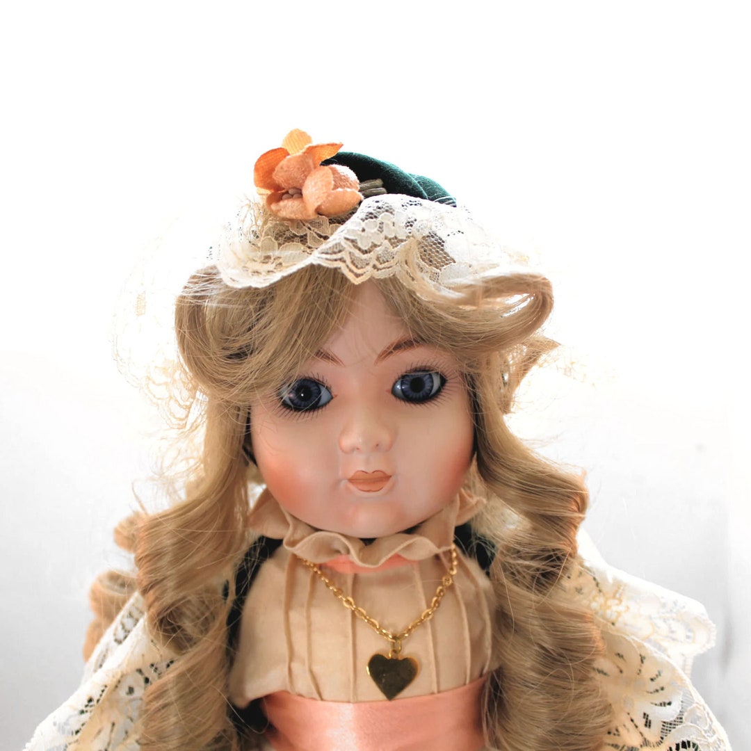 Estate Porcelain Doll Vintage Gorham Alexandria Antique Style Green ...