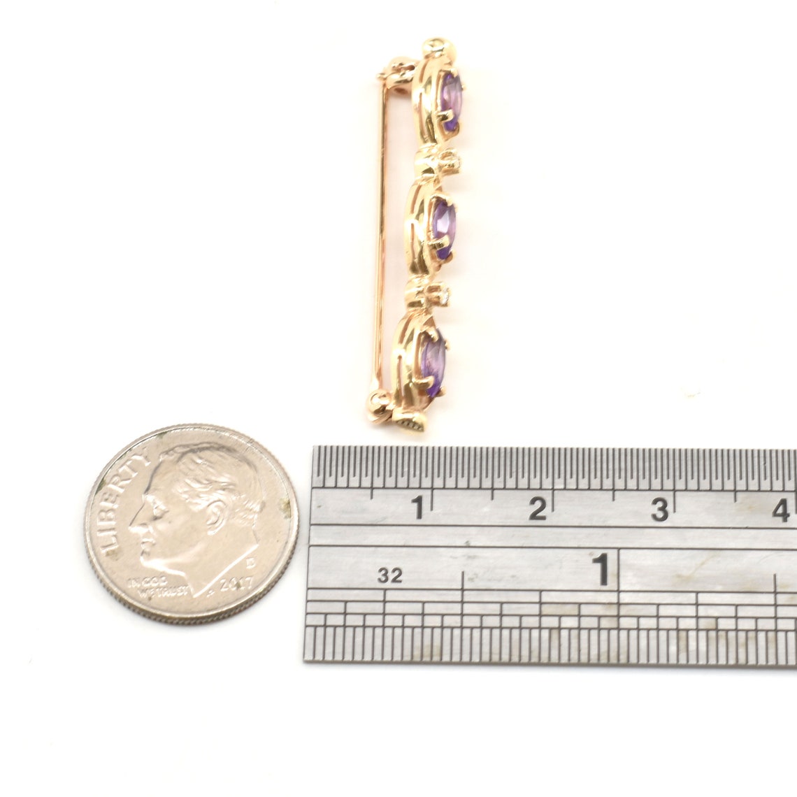 Estate Gemstone Brooch Vintage 14K Solid Yellow Gold Natural - Etsy