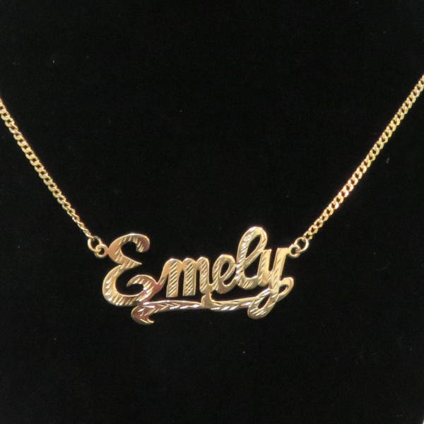 14k Gold Name Necklace Yellow Gold - Etsy