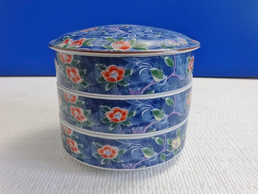 Japanese Imari Porcelain Bento Box 3 Tier Stacking Box - Etsy
