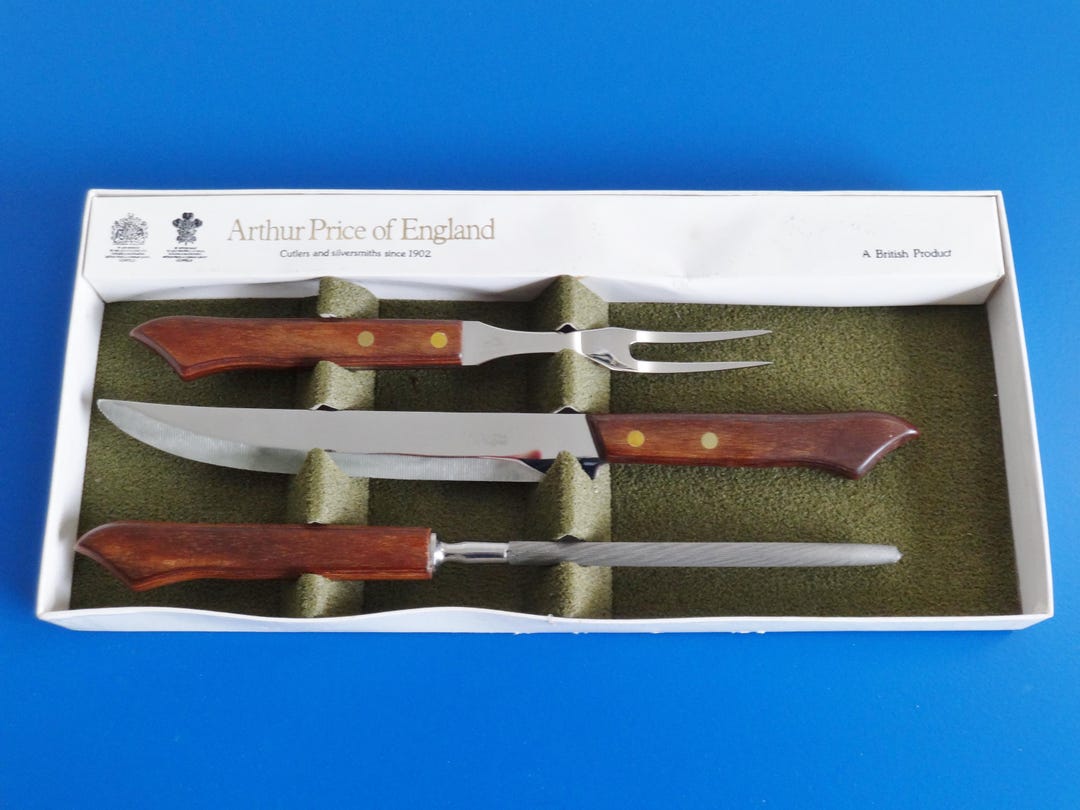 Arthur Price 3 Piece Carving Set With Wooden Handles Boxed Vintage - Etsy