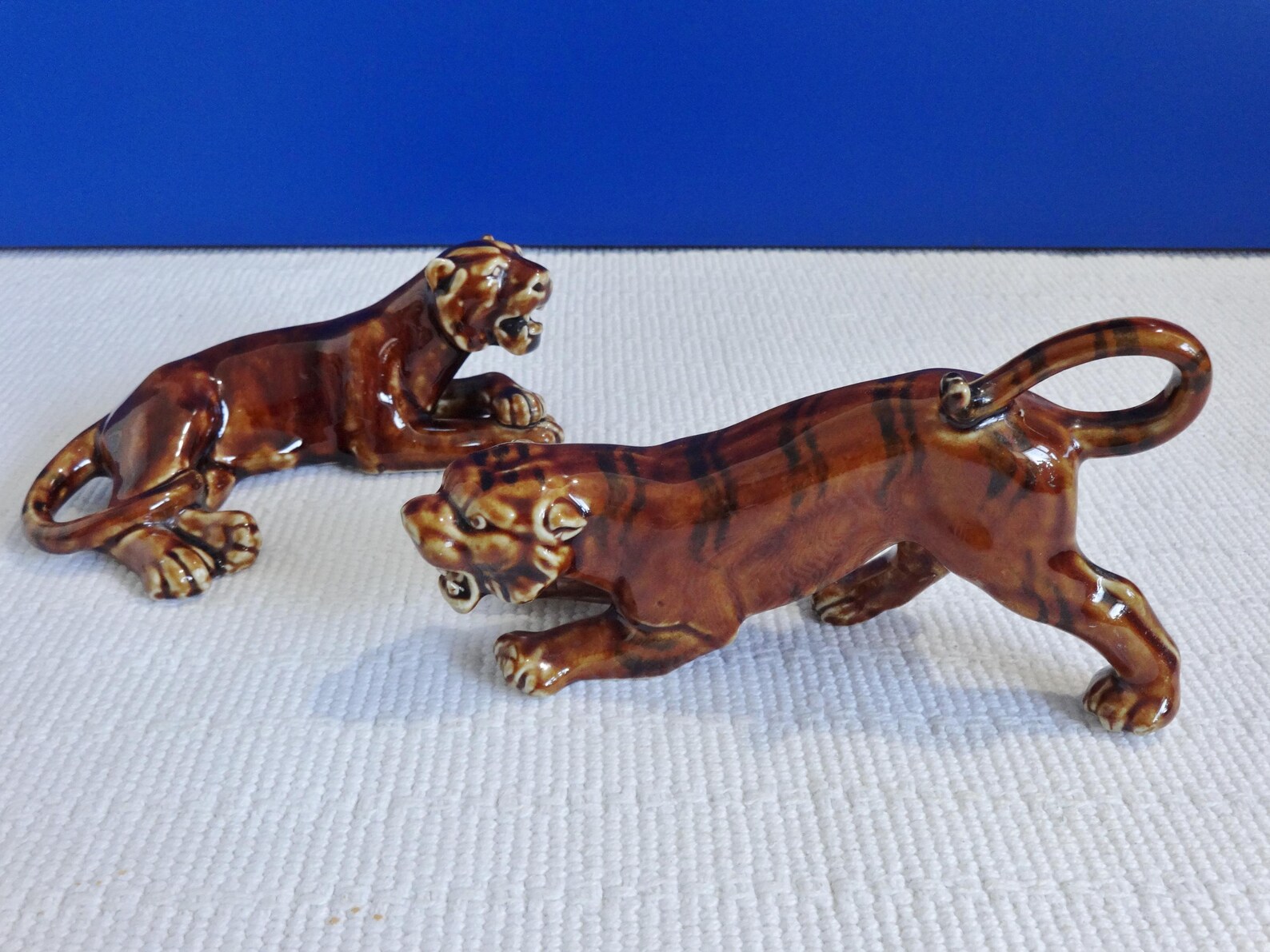 Vintage Rare 1930's Porcelain Tiger Pair in High Gloss Finish - Etsy